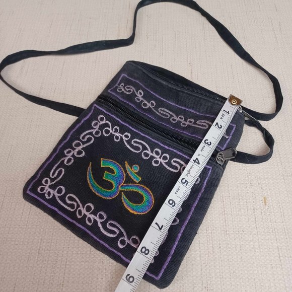 lei lotus | Bags | Purple Black Om Boho Lotus Mini Crossbody Purse Bag ...